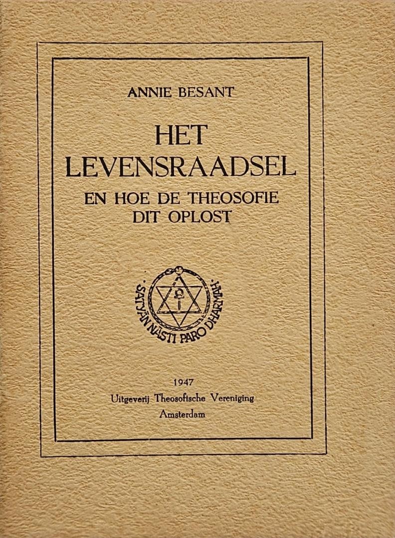 Het Levensraadsel en hoe de theosofie dit oplost tweedehands kopen