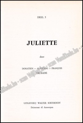Juliette. Deel 5. (roman vertaald uit het Frans) tweedehands kopen - €27,00